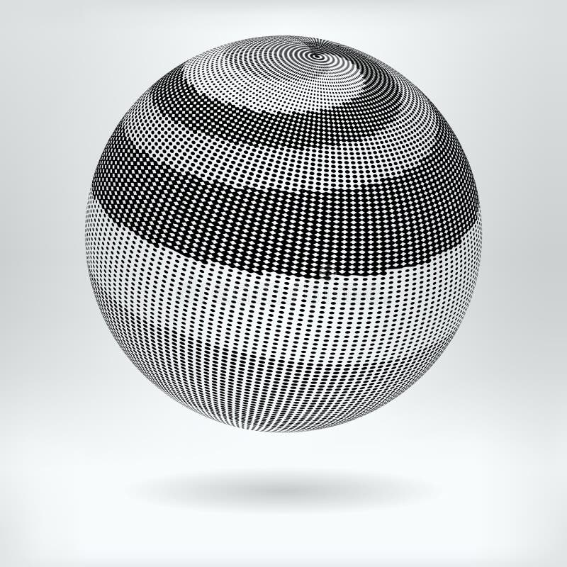 Volume Halftone Black and White Ball Stock Vector - Illustration of ...