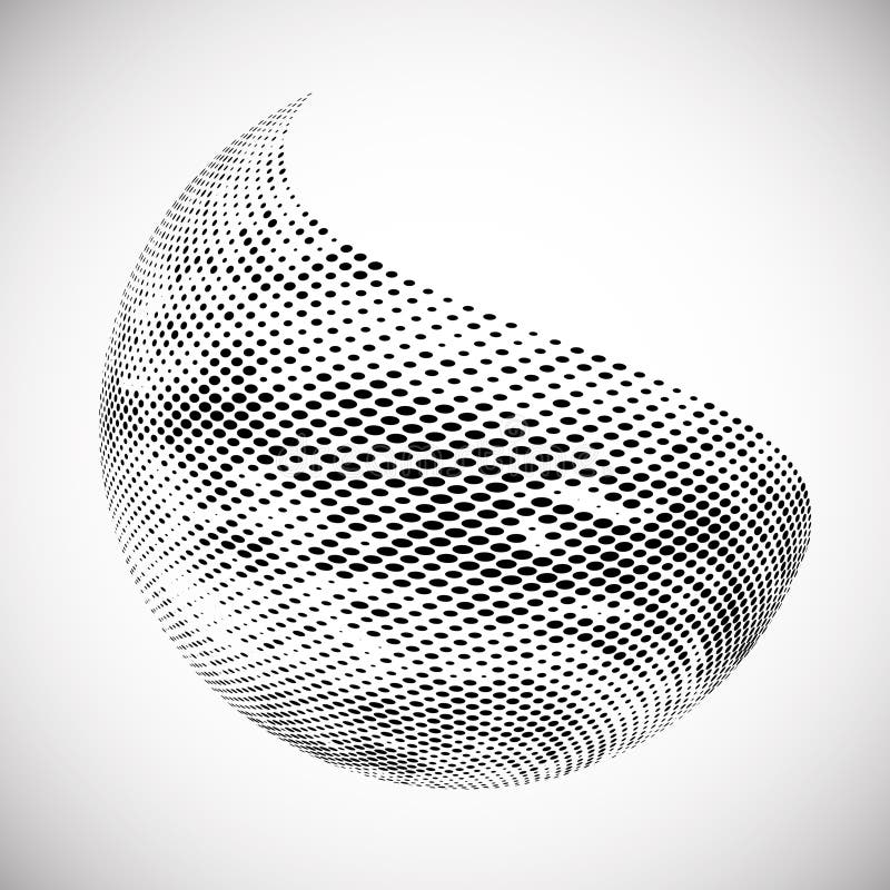 Volume Halftone Black and White Patr of Ball Stock Vector ...