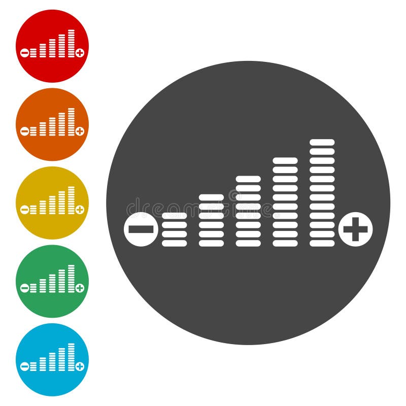 Volume Adjustment Vector Icons Set Stock Vector - Illustration of design, adjustment: 125628044