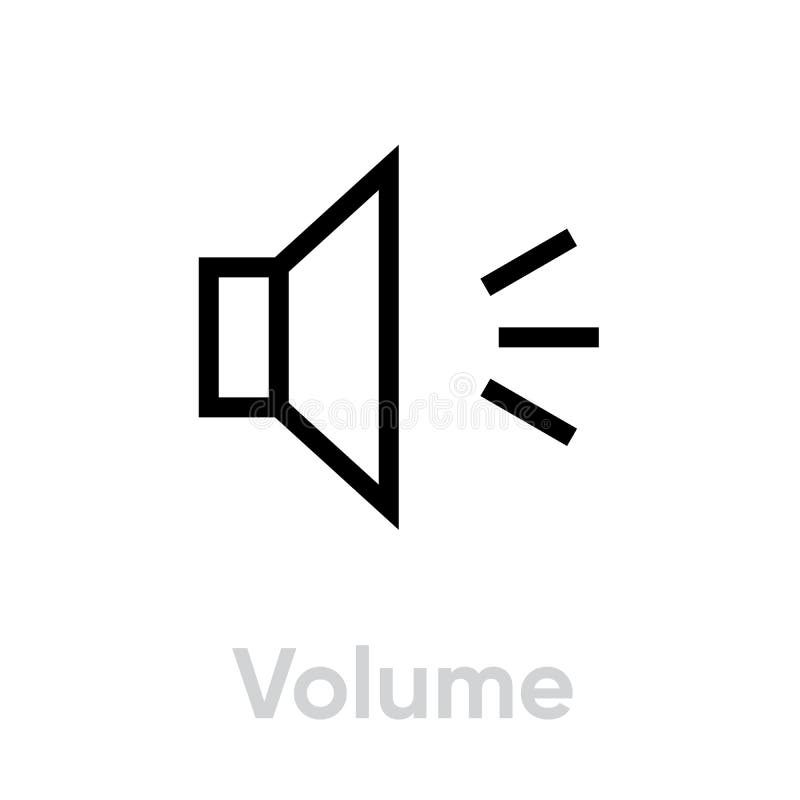 Sound and Volume Outline Icon. Editable Line Vector Stock Vector ...