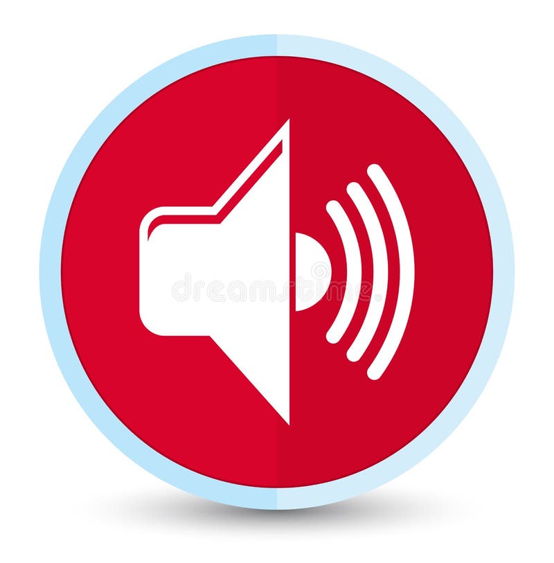 Volume Icon Flat Prime Red Round Button Stock Vector - Illustration of ...