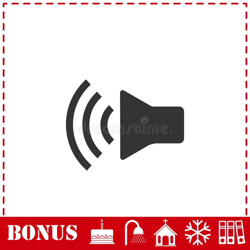 Volume icon flat stock illustration. Illustration of design - 190469980