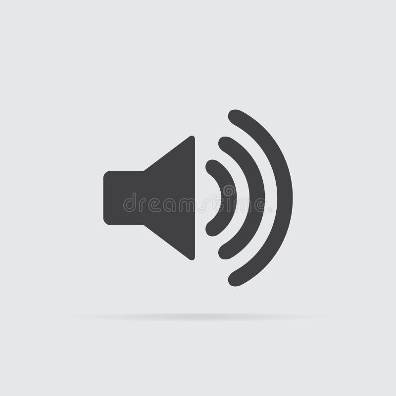 Volume Icon in Flat Style Isolated on Grey Background Stock Vector ...