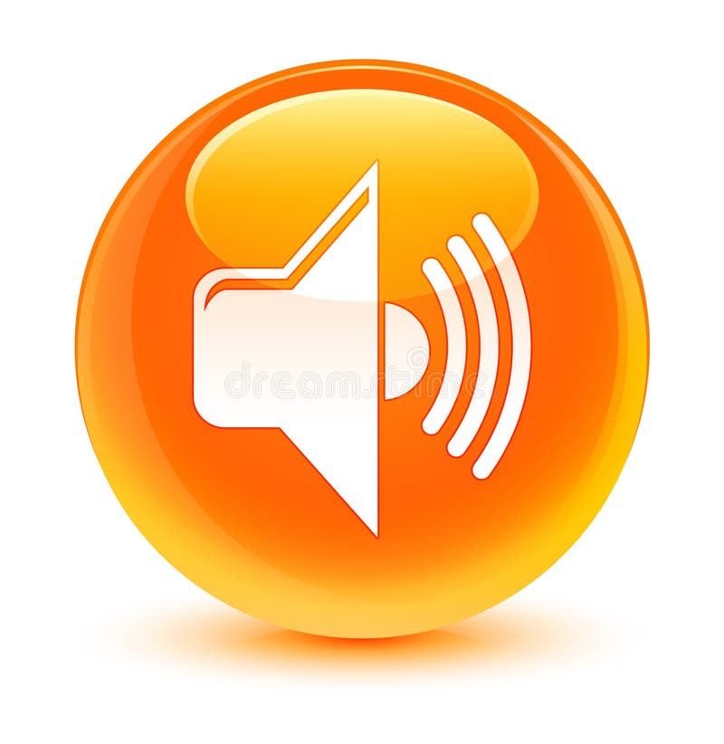 Volume Icon Glassy Orange Round Button Stock Illustration ...