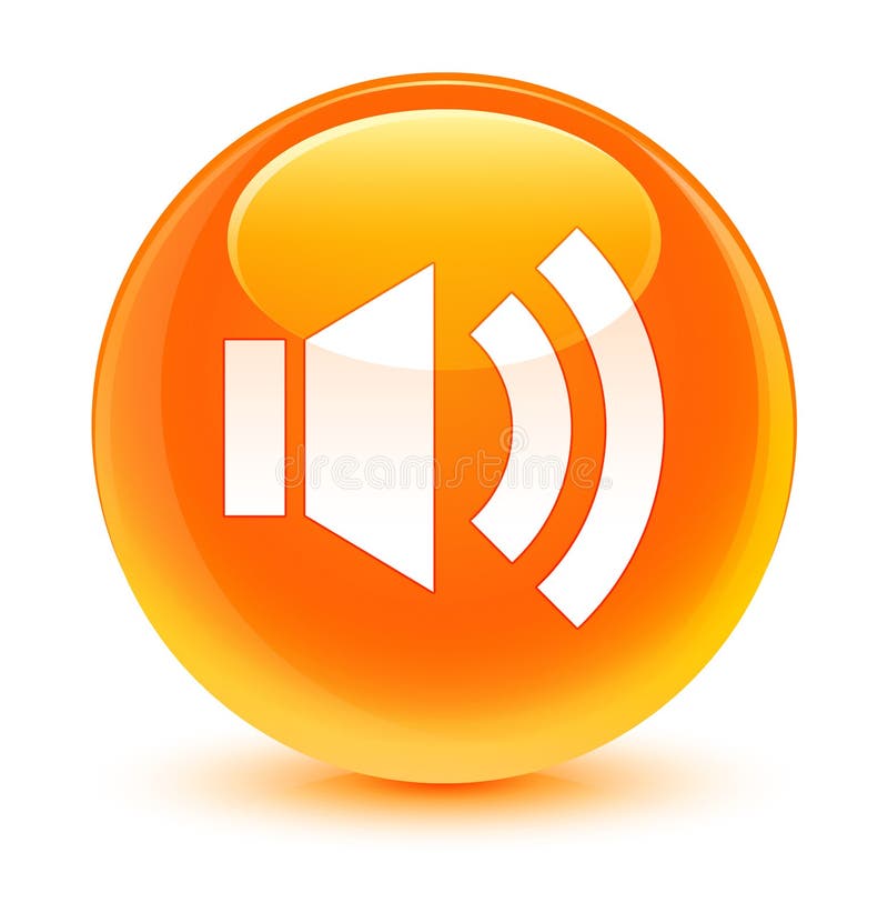 Volume Icon Glassy Orange Round Button Stock Illustration ...