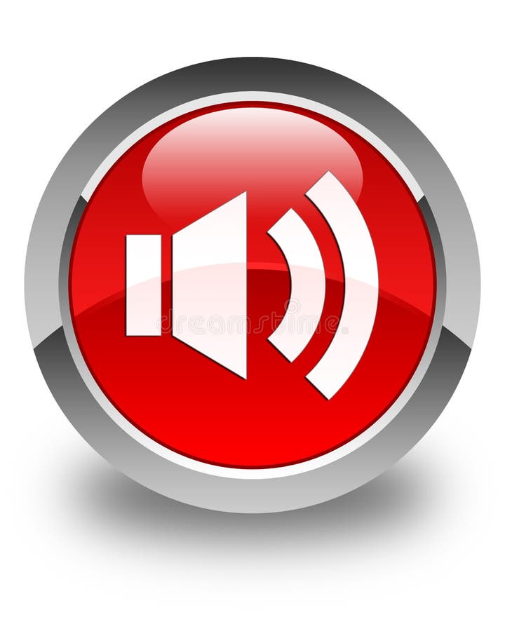 Volume Icon Glossy Red Round Button Stock Illustration - Illustration ...