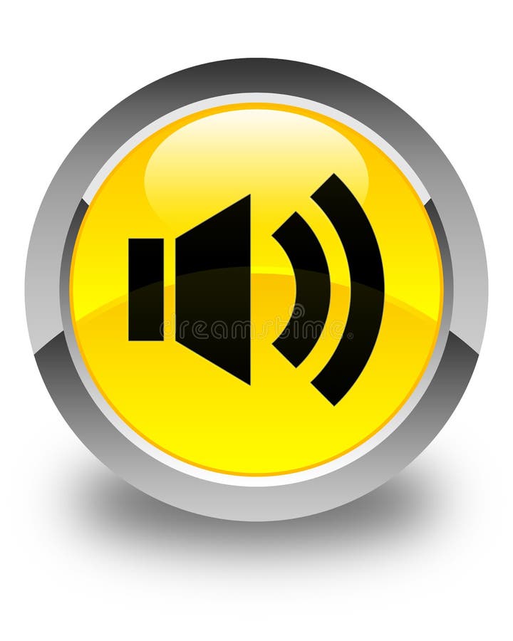 Volume Icon Glossy Yellow Round Button Stock Illustration ...