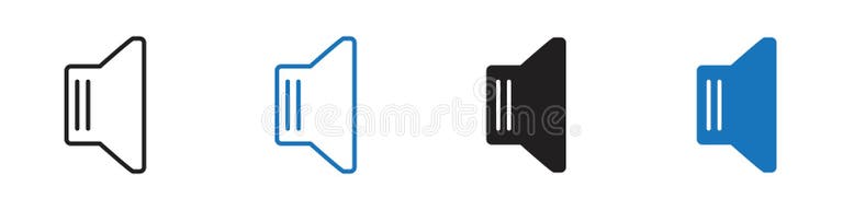 Volume Icon Linear Graphics Set Vector in Black Stock Vector ...