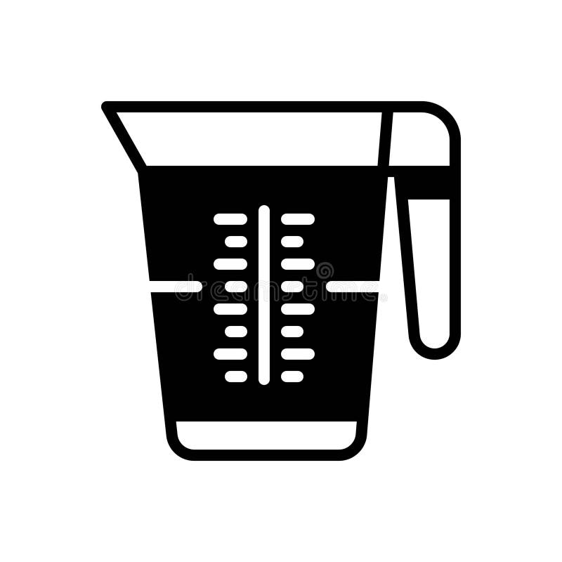 Black Solid Icon for Volume, Measuring Cup and Jug Stock Illustration ...