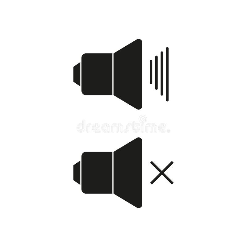 Volume Icon. Speaker with Sound Waves. Mute Speaker Symbol. Audio ...