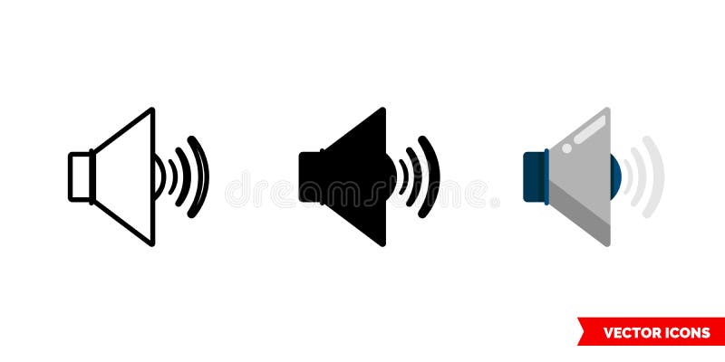 Volume Icon of 3 Types. Isolated Vector Sign Symbol. Stock Vector ...