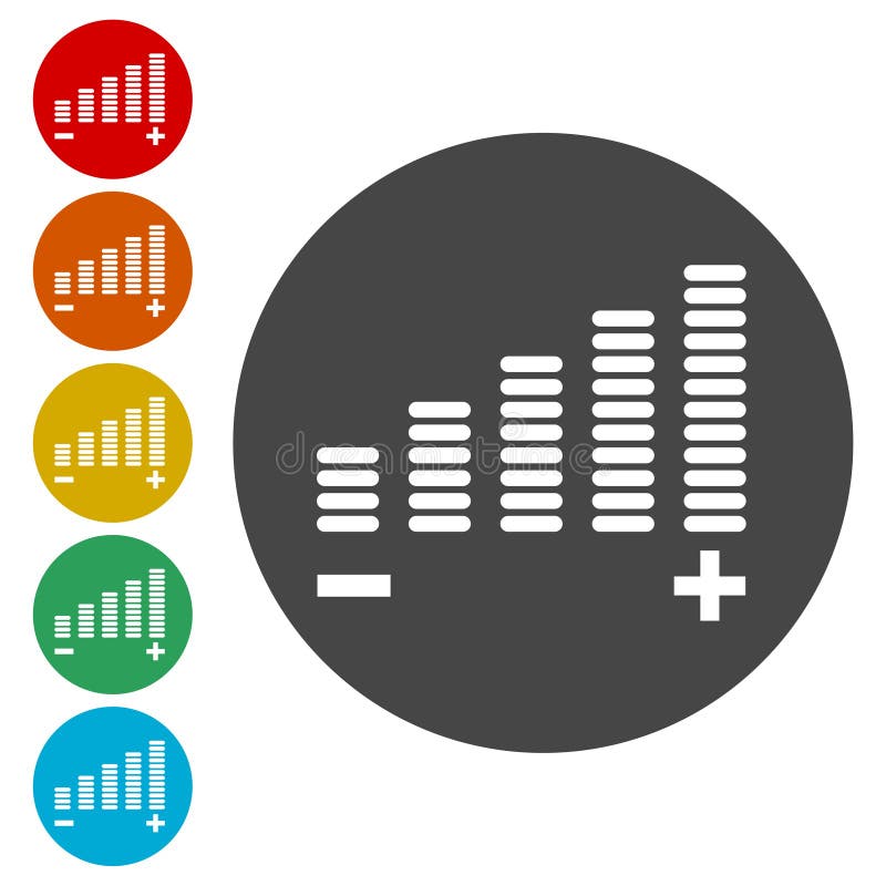 Volume Adjustment Vector Icons Set Stock Vector - Illustration of ...