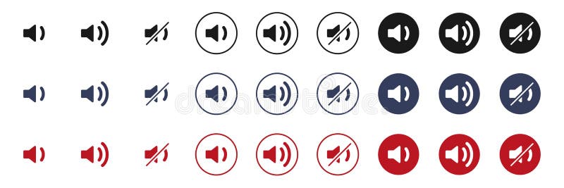 Volume icons set stock vector. Illustration of group - 32629162