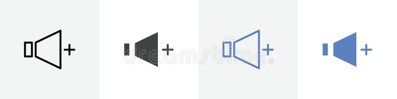 Volume Increase Icon Vector Set Use for Web Ui or App Stock ...