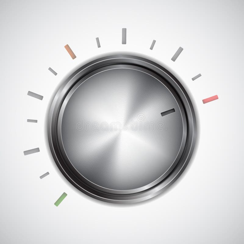 Volume Button (knob) with Metal Texture (chrome) Stock Vector ...