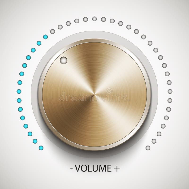 Volume Knob with Gold Texture, Realistic Vector Stock Vector ...