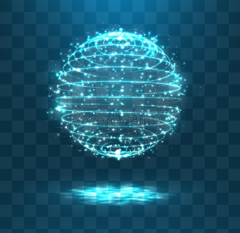 A Volume Luminous Sphere on a Dark Background. Abstract Vector Object ...