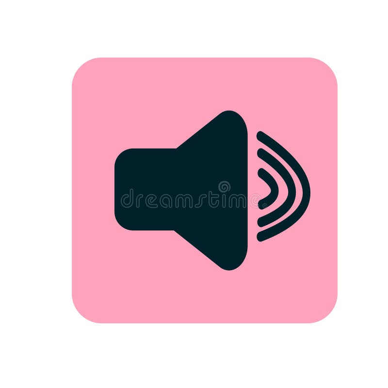 Volume Media Player Icon Illustration. Sound Vector Icon. Pink Flat ...