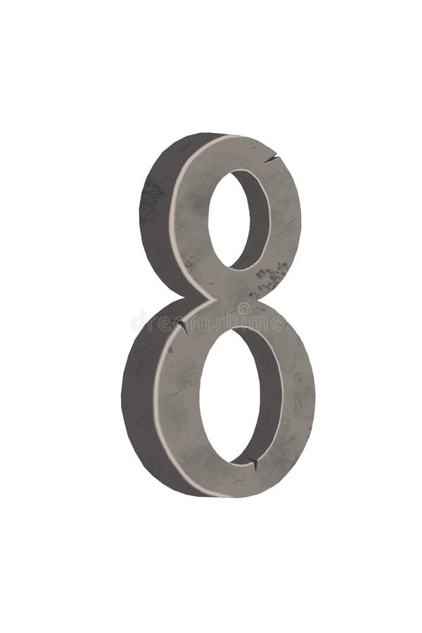 Volume Metal Figure Eight Isolated on a White Background. Bitmap ...