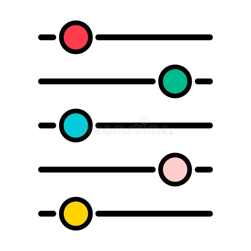 Set of Volume Mixer Icon, Filter Sound Symbol Button, Switch Sign ...