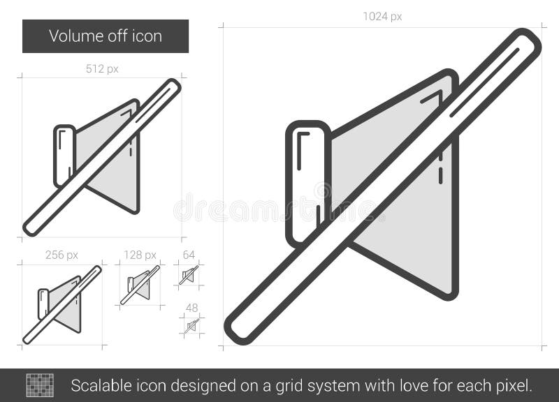 Volume off line icon. stock vector. Illustration of play - 83306027