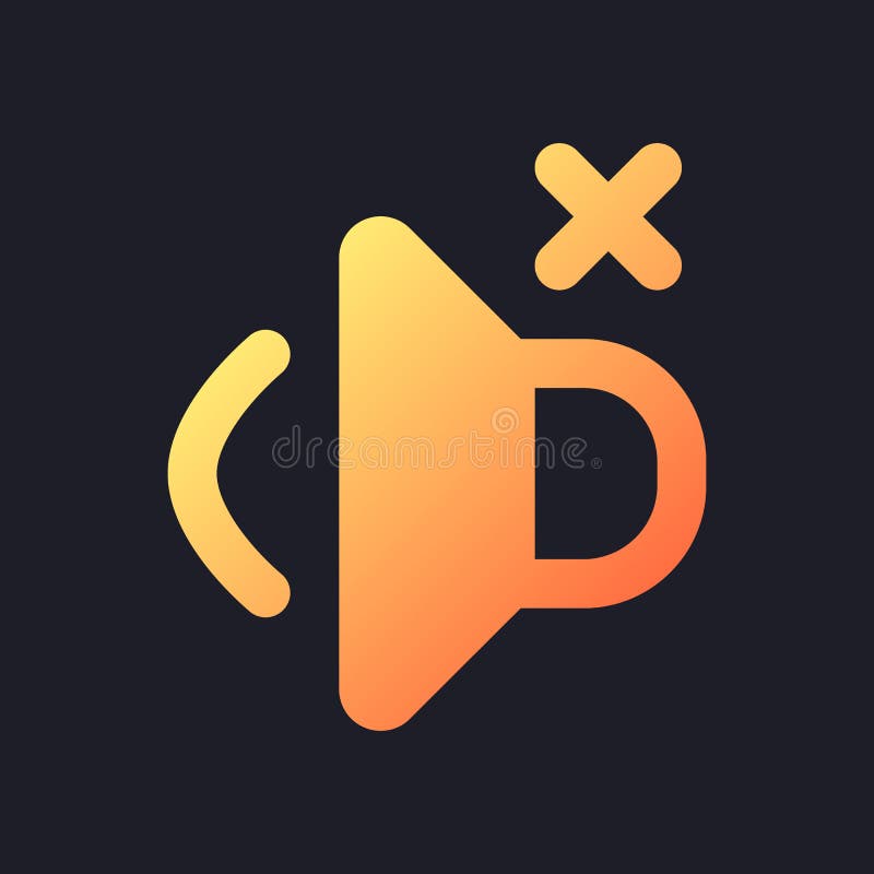 Volume Off Orange Solid Gradient Ui Icon for Dark Theme Stock Vector ...