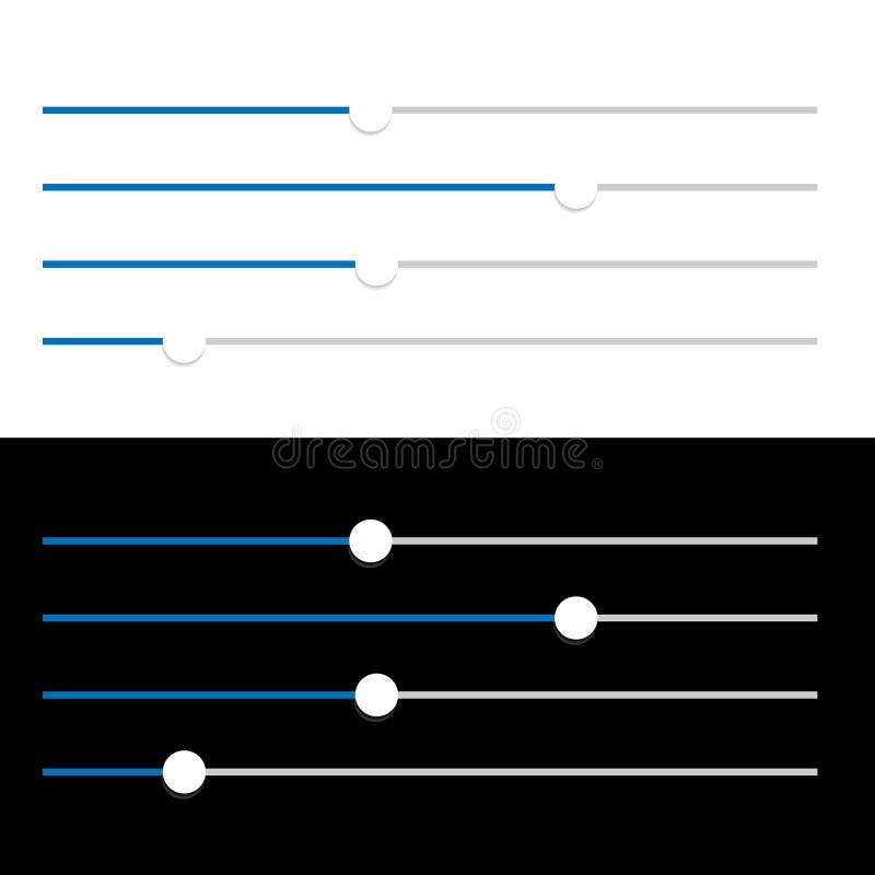 Volume Slider Adjustment Icon Set, Horizontal Slider Button Set, Vector ...