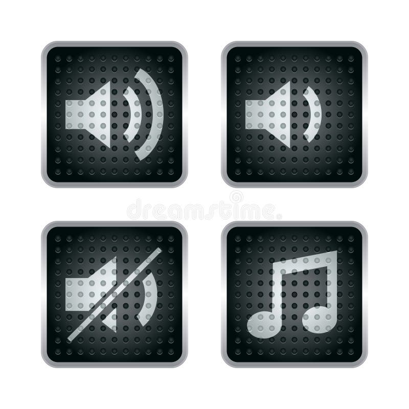 Volume Sound Icon on Metal Punching Panel Stock Illustration ...