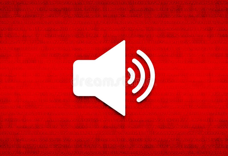 Volume Speaker Icon Abstract Digital Screen Red Background Illustration ...