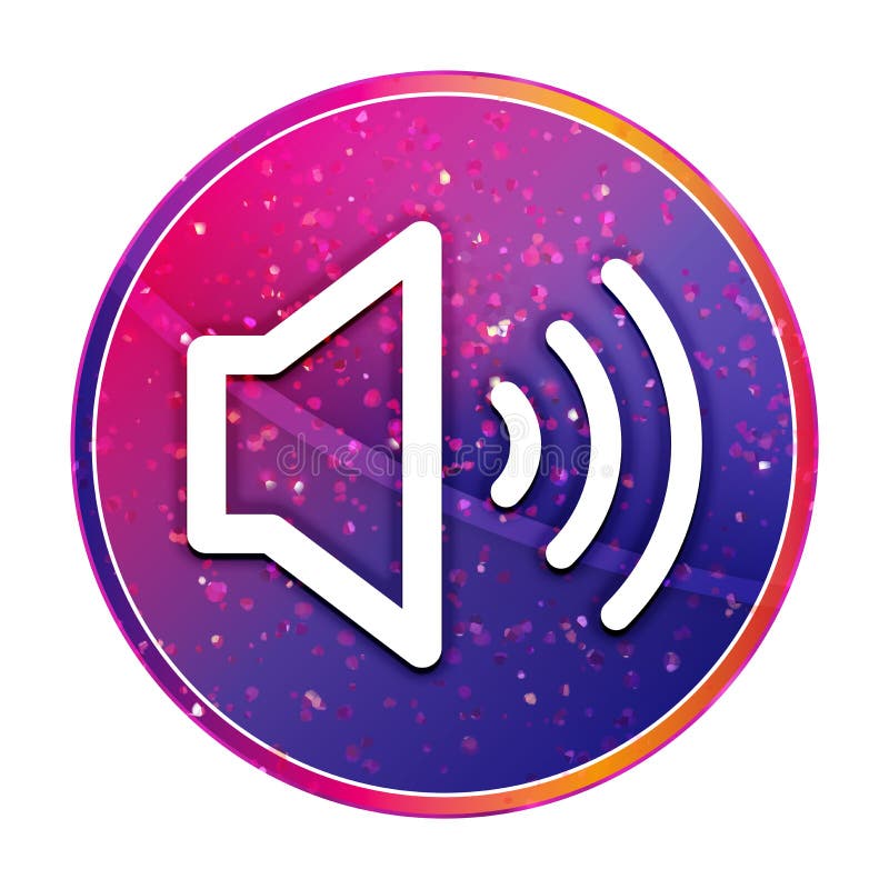 Volume Speaker Icon Creative Trendy Colorful Round Button Illustration ...