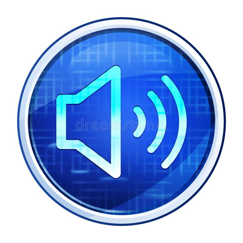 Volume Speaker Icon Futuristic Blue Round Button Vector Illustration ...