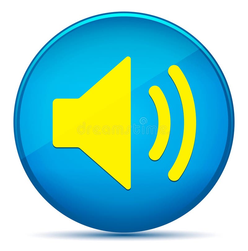 Volume Speaker Icon Modern Flat Cyan Blue Round Button Stock ...