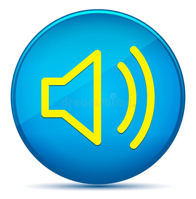 Volume Speaker Icon Modern Flat Cyan Blue Round Button Stock ...