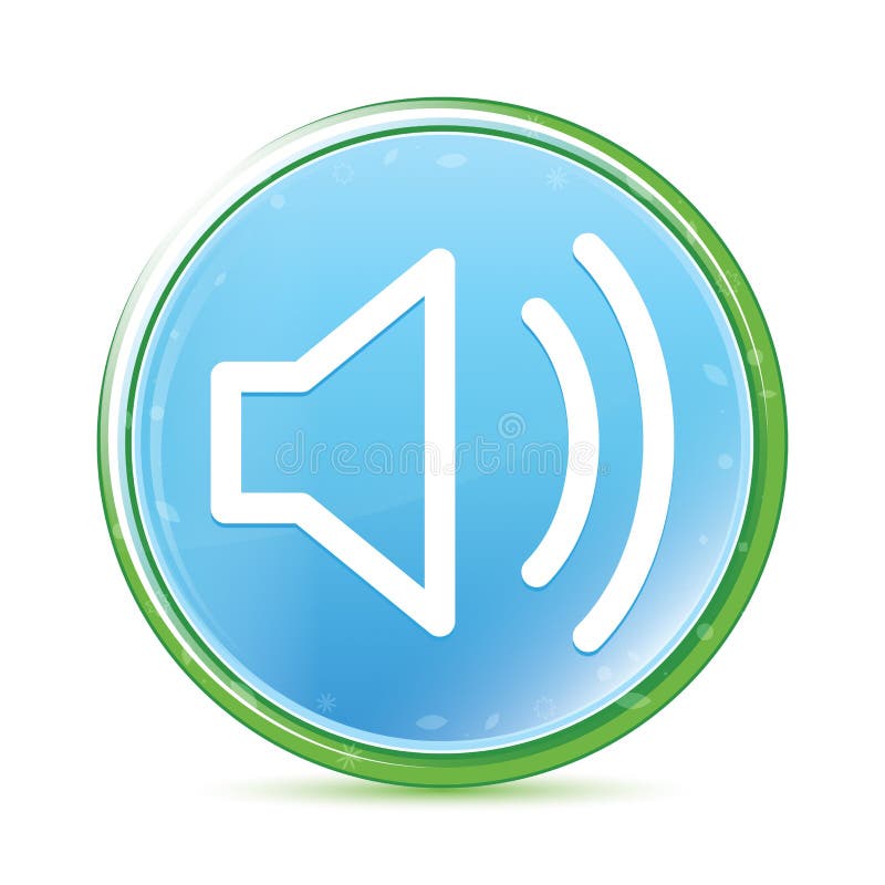 Volume Speaker Icon Natural Aqua Cyan Blue Round Button Stock ...