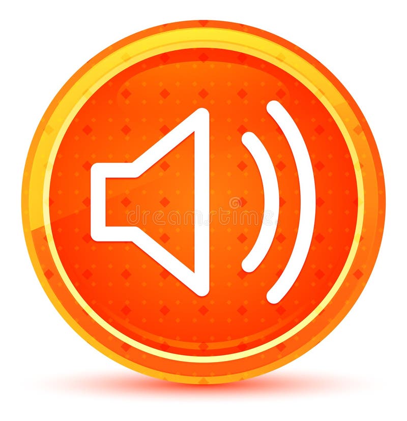 Volume Speaker Icon Natural Orange Round Button Stock Illustration ...