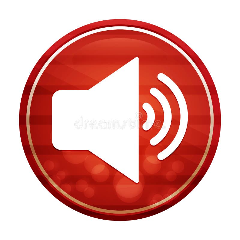 Volume Speaker Icon Realistic Diagonal Motion Red Round Button ...