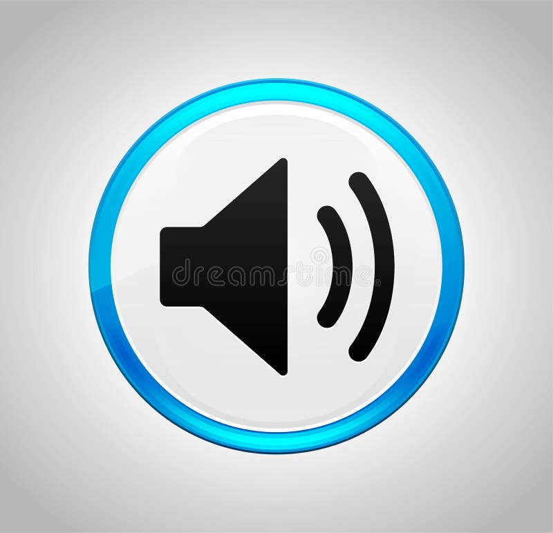 Volume Speaker Icon Round Blue Push Button Stock Illustration ...