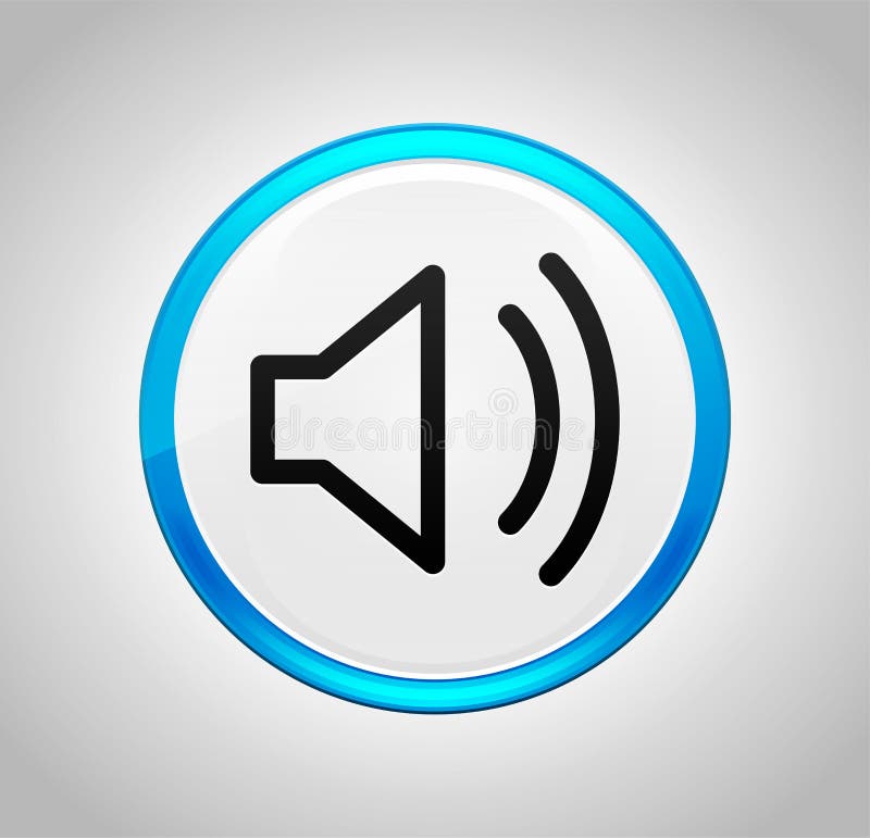 Volume Speaker Icon Round Blue Push Button Stock Illustration ...