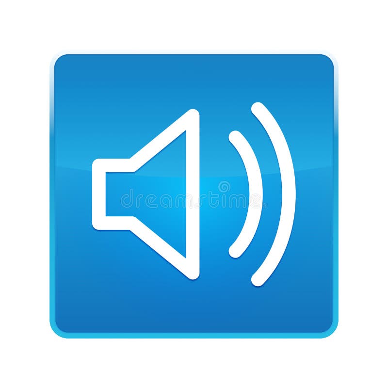 Volume Speaker Icon Shiny Blue Square Button Stock Illustration ...
