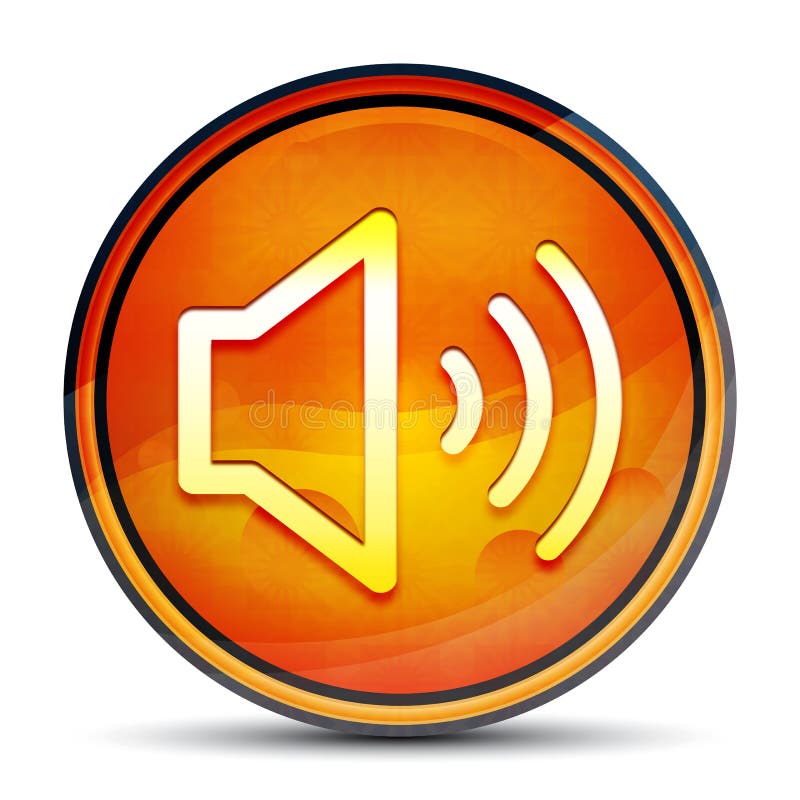 Volume Speaker Icon Shiny Bright Orange Round Button Illustration Stock ...