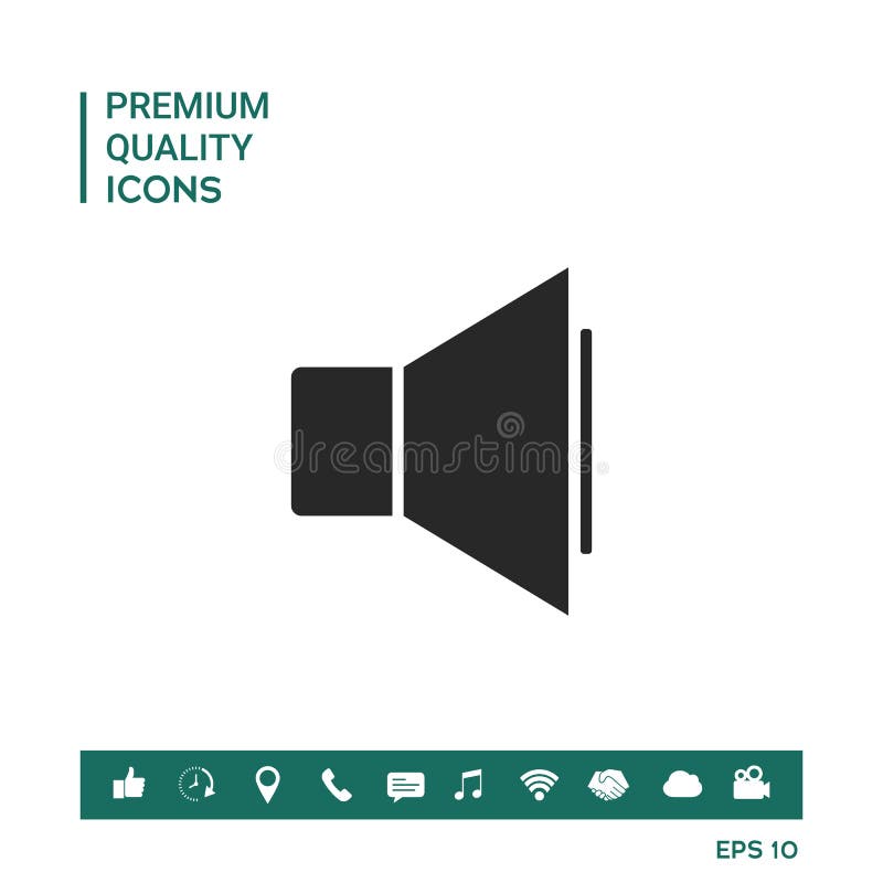 Volume symbol icon stock vector. Illustration of speaker - 108871372