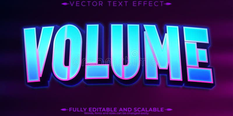Volume Text Effect, Editable Party and Music Customizable Font Style ...
