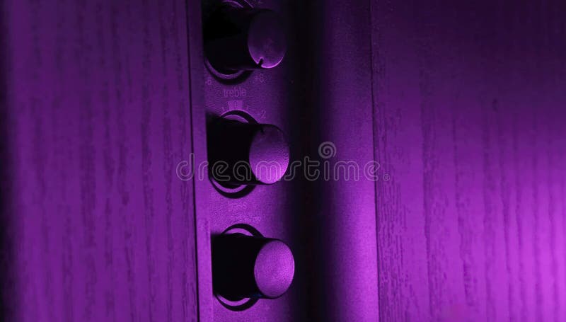 Volume and Tone Controls of Music Speaker in Purple Light Stock Image ...