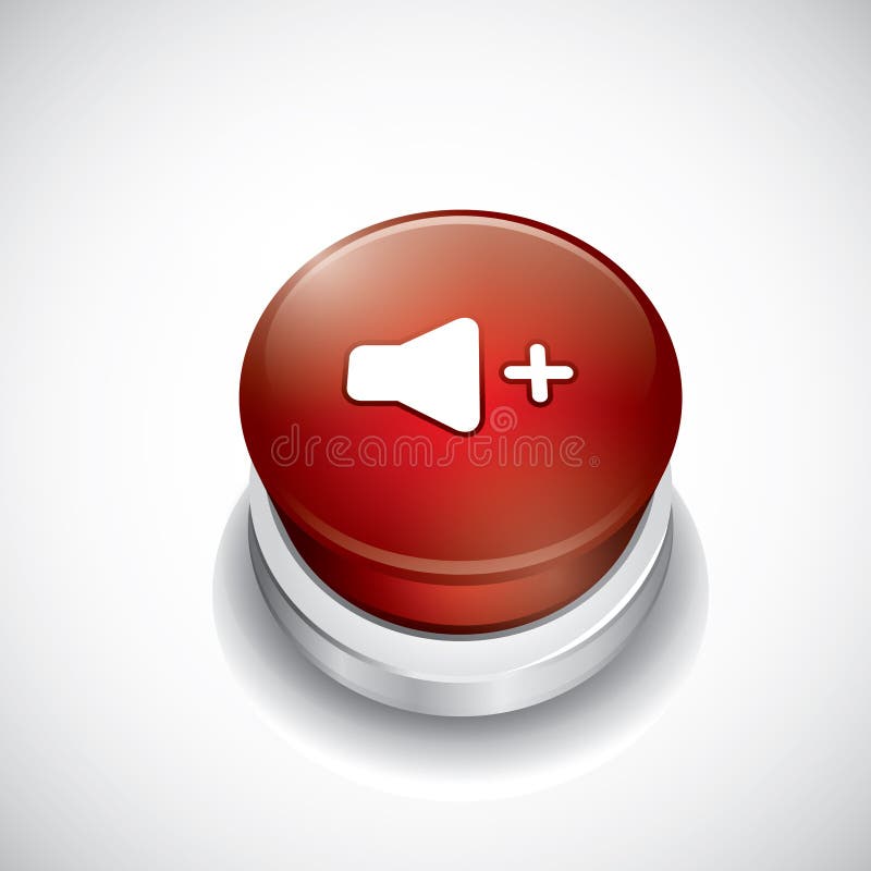 Volume Up Button. Vector Illustration Decorative Design Stock Vector - Illustration of volume ...