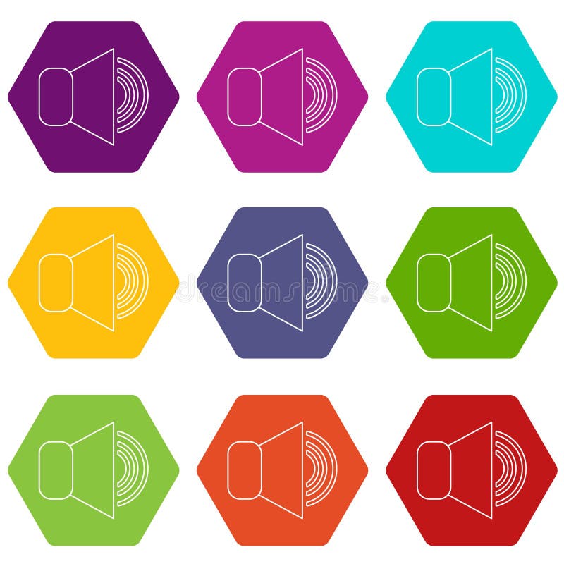 Volume Up Icons Set 9 Vector Stock Vector - Illustration of collection ...