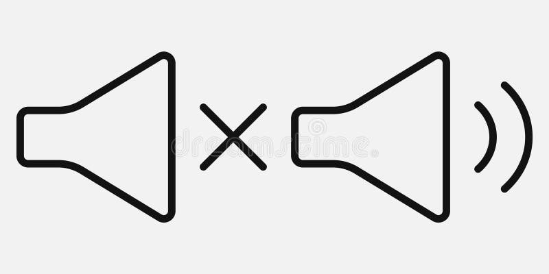 Volume Voice Control on Off Mute Symbol. Vector Illustration Stock ...
