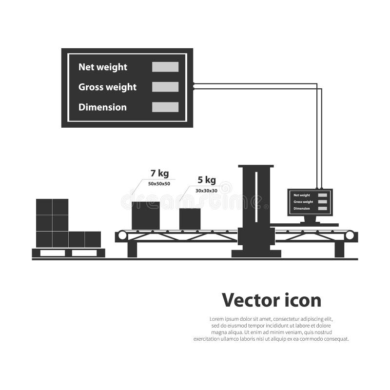 Volume and Weight Measuring System Stock Vector - Illustration of ...