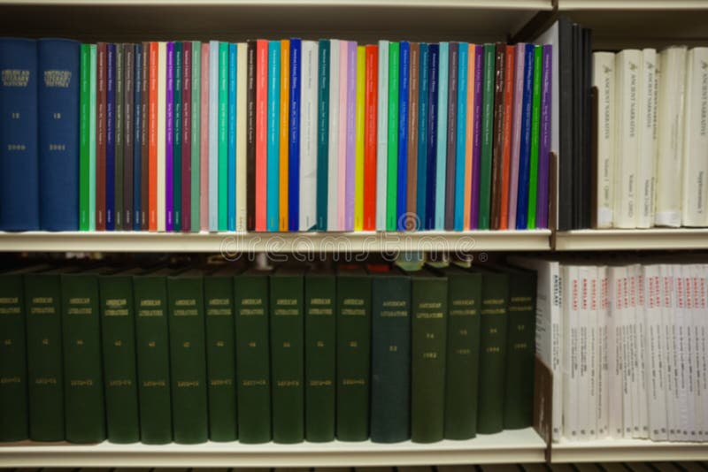 Volumes of Books on Bookshelf in Library Stock Photo - Image of volume ...