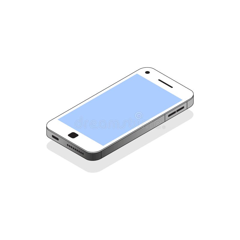 Volumetric, 3D Illustration of a Smartphone in Isometric Style. Stock ...