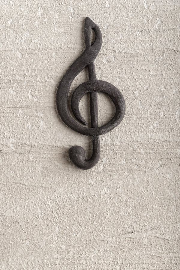 Volumetric Black Treble Clef on Rough Surface. Music Concept. Music ...